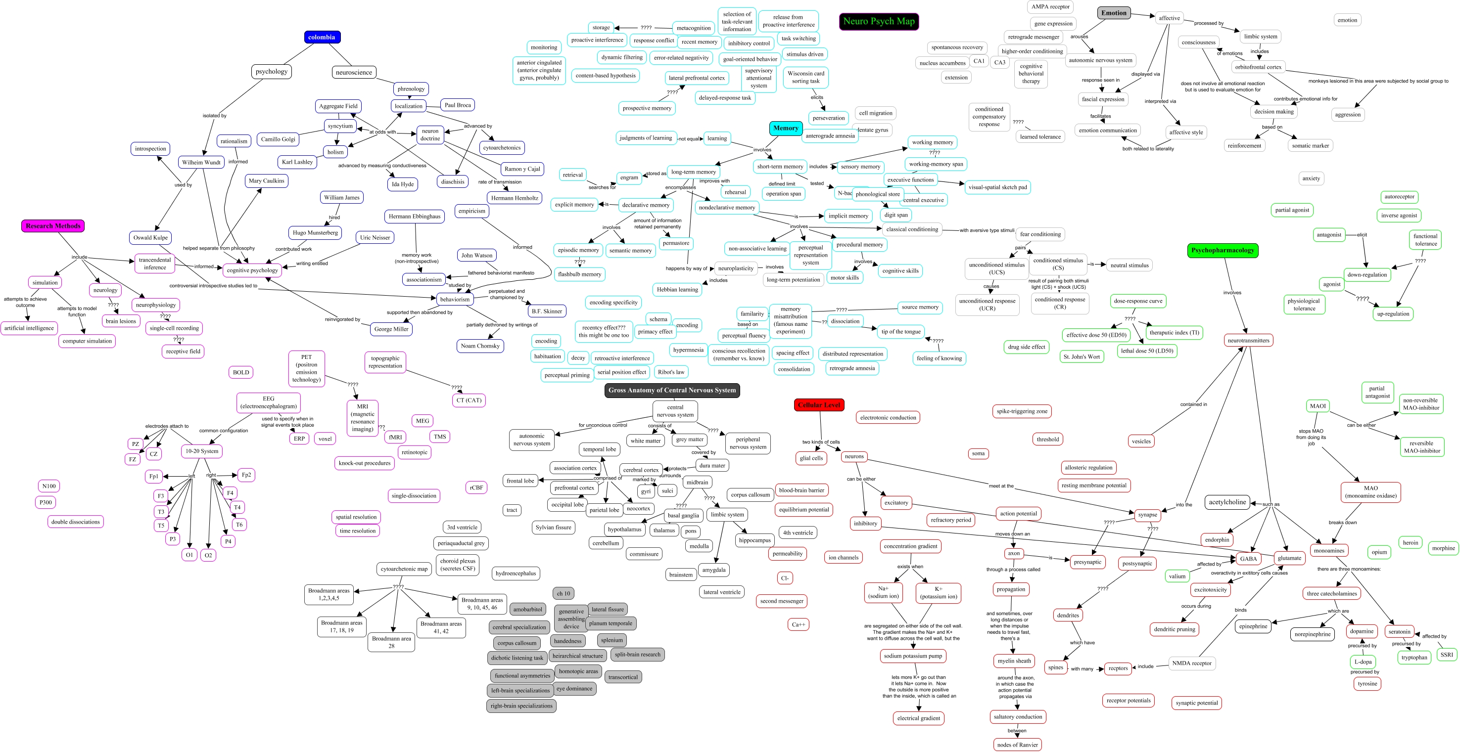 Cognitive Neuroscience Concept Map - Root Map