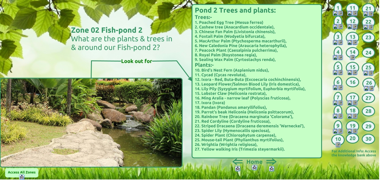 Zone-02_Fish-pond-2 - What are are the plants & trees in our Fish-pond 2?