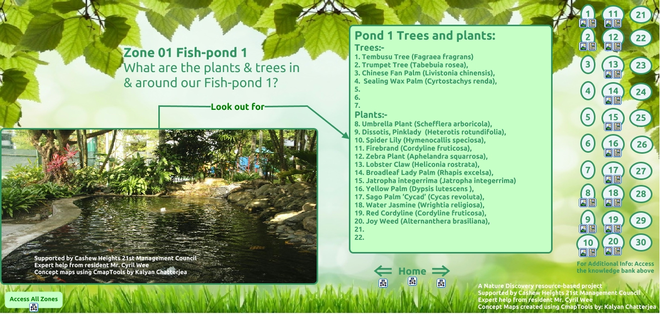 Zone-01_Fish-pond-1 - What are are the plants & trees in our Fish-pond 1?